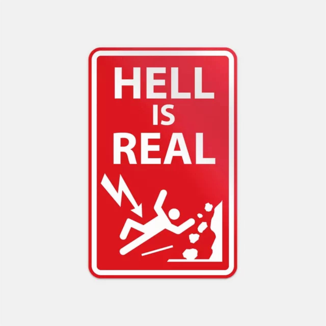 DOPASTICKER Warning Sign Hell Is Real Electrical Dangerous Sticker ...