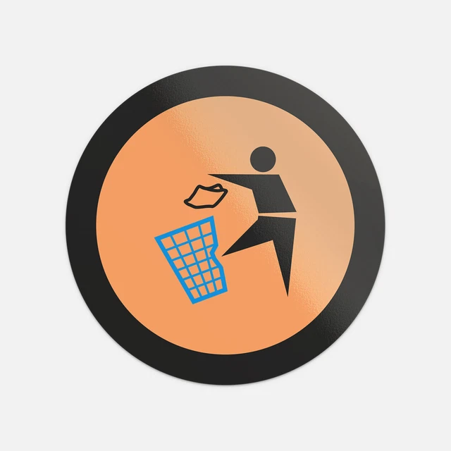 DOPASTICKER Warning Sign Hitting Rubbish Sticker Decal Phone Decal ...