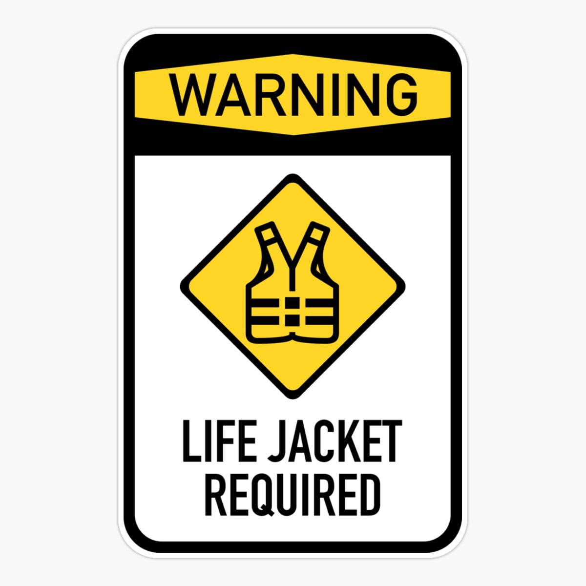 DOPASTICKER Warning Sign - Life Jacket Required Sticker, Phone Sticker ...