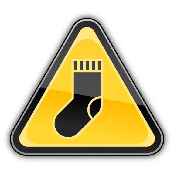 DOPASTICKER Warning Sign Sock Sticker Decal Phone Decal Water Bottle ...