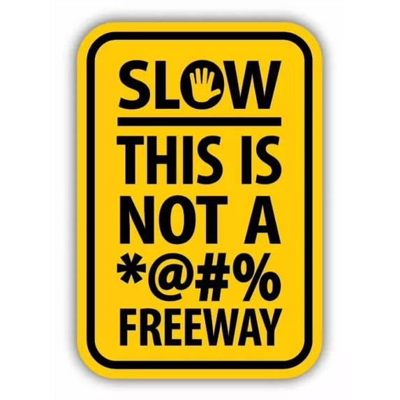 DOPASTICKER Warning Sign This Is Not A Swear Freeway Sticker Decal ...