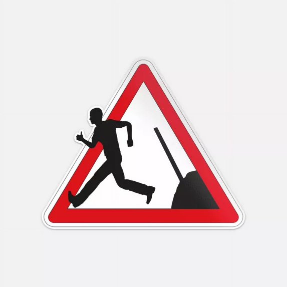 DOPASTICKER Warning Sign Worker Brake Run Sticker Decal Phone Decal ...