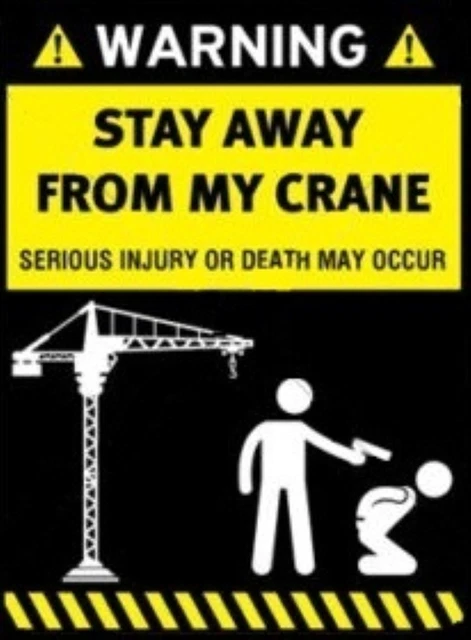 DOPASTICKER Warning Stay Away From My Crane Sticker Hard Hat Sticker ...
