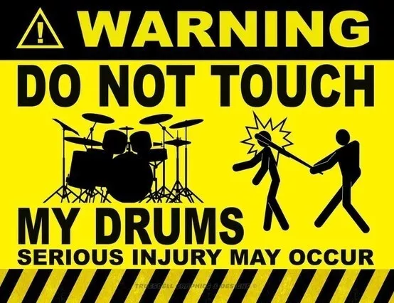 DOPASTICKER Warning Sticker Do Not Touch My Drums Serious Injury Sign ...