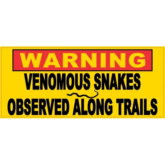 DOPASTICKER Warning Venomous Snakes Observed Along Trails Sticker Phone ...