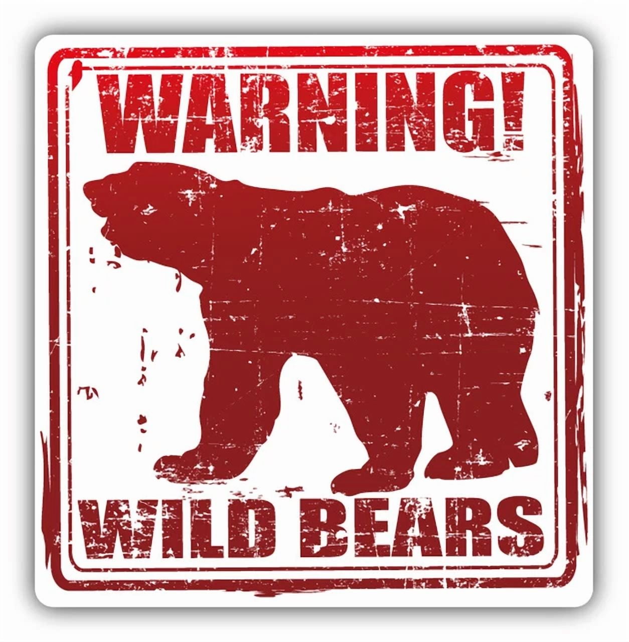 DOPASTICKER Warning Wild Bears Animal Sticker Decal Phone Decal Water ...