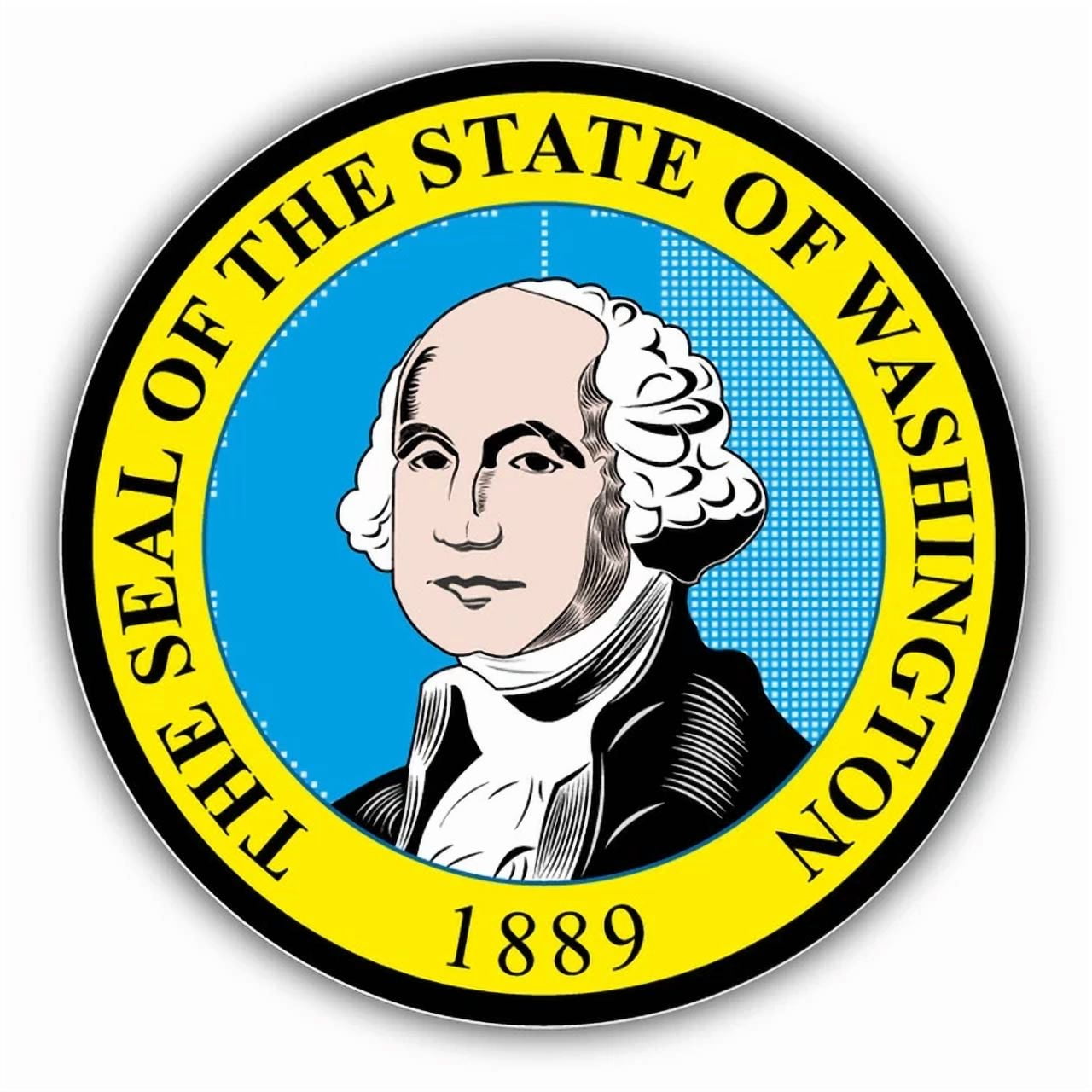 DOPASTICKER Washington State Seal Sticker Decal Phone Decal Water ...
