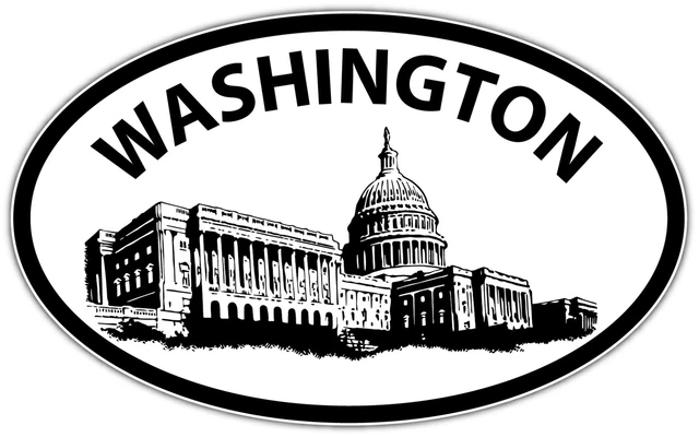 DOPASTICKER Washington United States Capitol Usa Oval Car Window ...