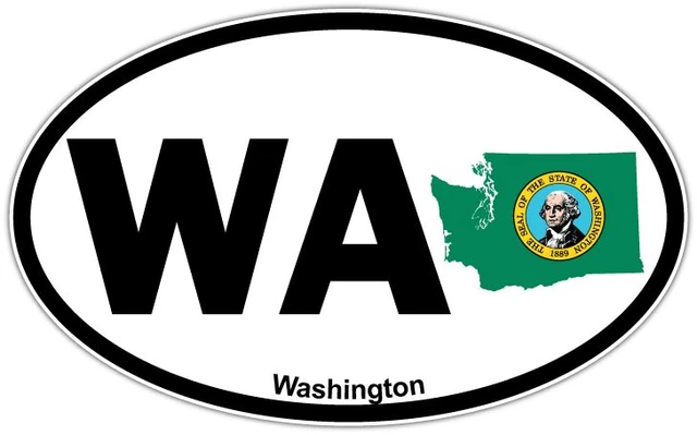 DOPASTICKER Washington Us State Usa America Oval Car Window Sticker ...