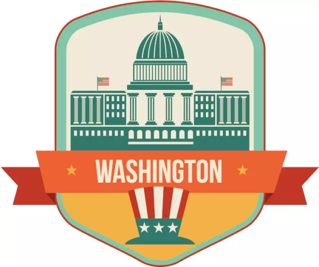 DOPASTICKER Washington Usa World City Travel Label Badge Sticker Decal ...