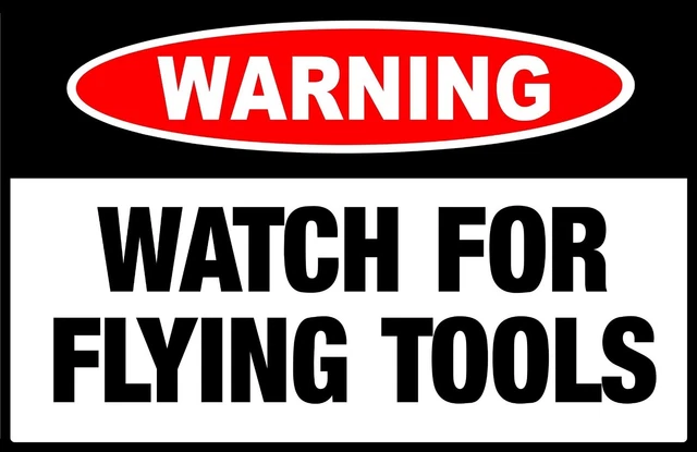 DOPASTICKER Watch For Flying Tools Laptop Sticker Hard Hat Sticker Lrg ...