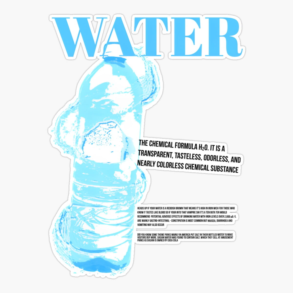 DOPASTICKER Water Sticker, Phone Sticker Water Bottle Sticker Car ...