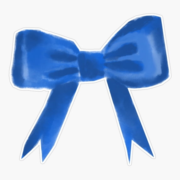 DOPASTICKER Watercolor Blue Bow Sticker, Phone Sticker Car Stickers ...