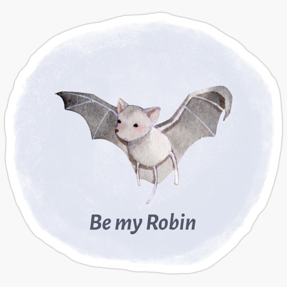 DOPASTICKER Watercolor Cutie Animal Bat - Be My Robin Decorative Laptop ...