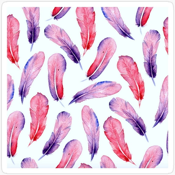 DOPASTICKER Watercolor Feather Pattern Sticker Birthday Gifts ...