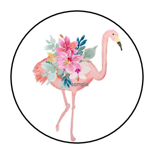 DOPASTICKER Watercolor Floral Flamingo Stickers Tropical Phone Decal ...