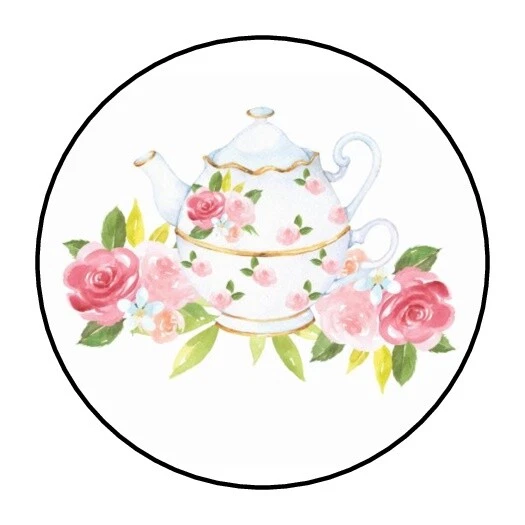 DOPASTICKER Watercolor Floral Tea Pot Stickers Gifts Phone Decal Water ...
