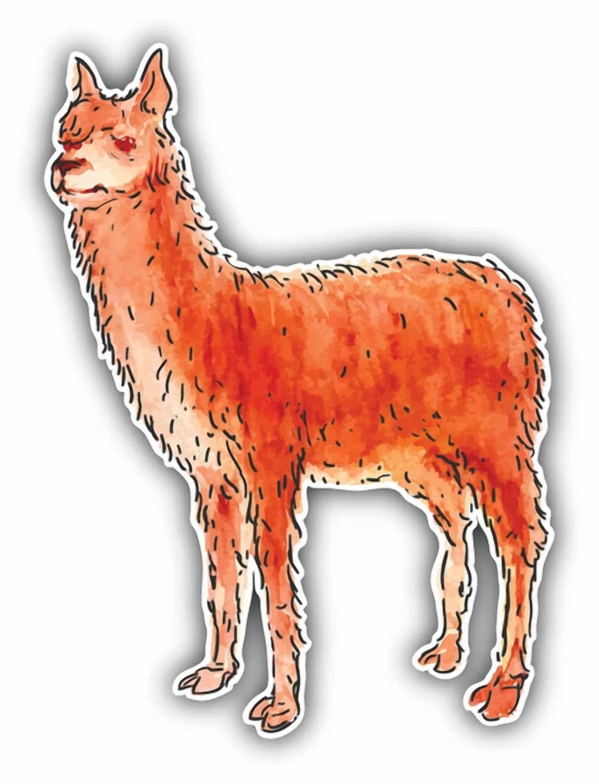 DOPASTICKER Watercolor Lama Car Sticker Phone Water Bottle Stickers ...