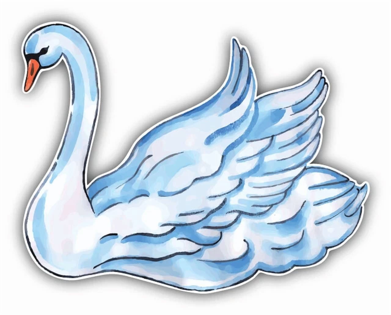 DOPASTICKER Watercolor Swan Sticker Decal Phone Decal Water Bottle ...