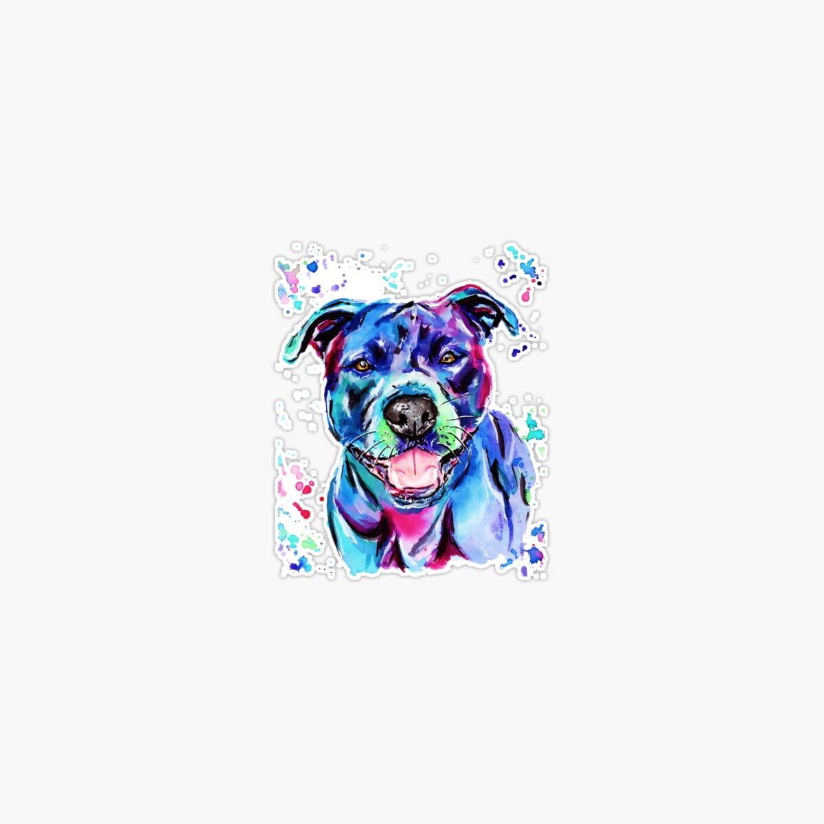 DOPASTICKER Watercolour Staffy Sticker, Phone Sticker Car Stickers ...