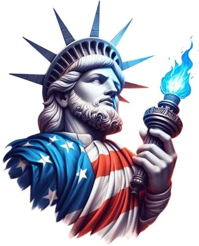 DOPASTICKER Watercolour Style 4Th Of July Statue Wall Art Bedroom ...