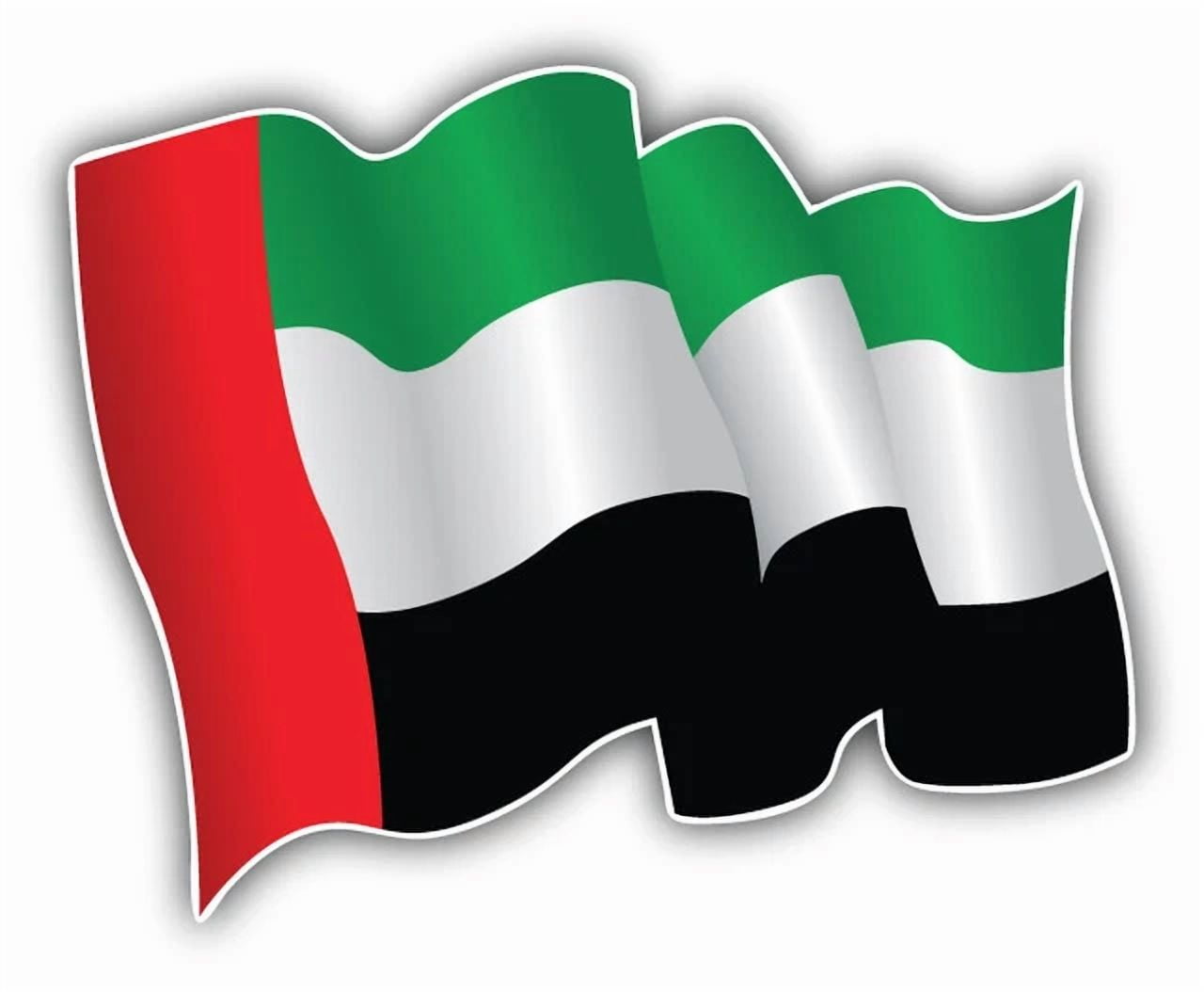 DOPASTICKER Waving Flag Of United Arab Emirates Sticker Decal Phone ...