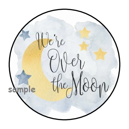DOPASTICKER We'Re Over The Moon Stickers Stars Baby Phone Decal Water ...