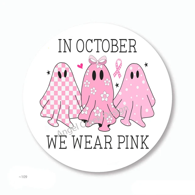 DOPASTICKER We Wear Pink Ghost Scrapbook Stickers Breast Cancer Phone ...