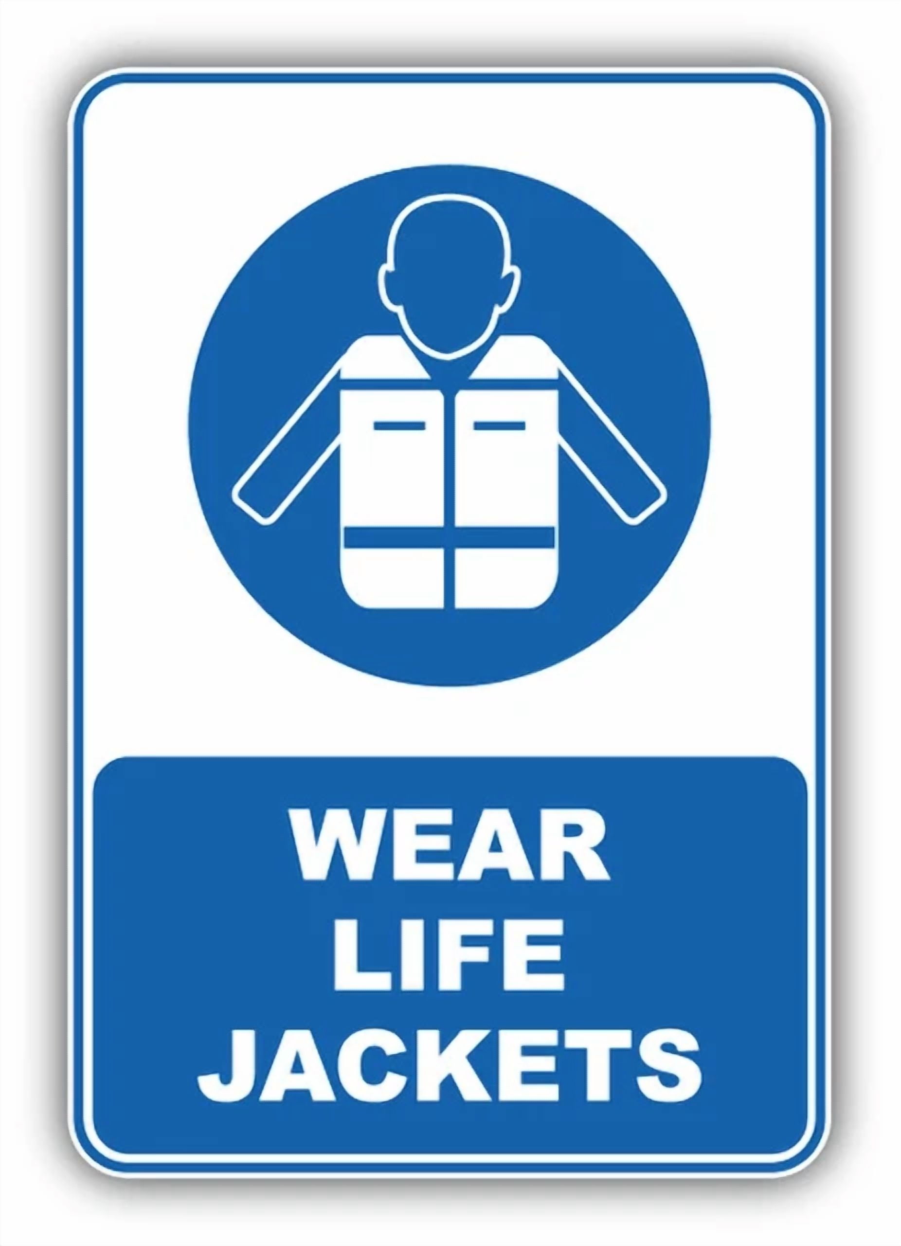 DOPASTICKER Wear Life Jackets Mandatory Sign Sticker Decal Phone Decal ...