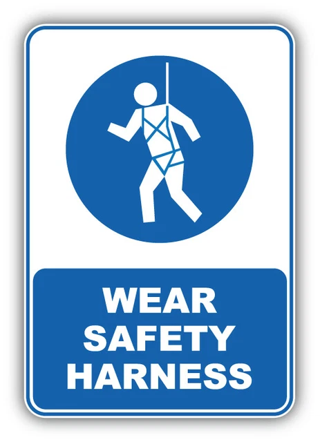 DOPASTICKER Wear Safety Harness Mandatory Sign Sticker Decal Phone ...