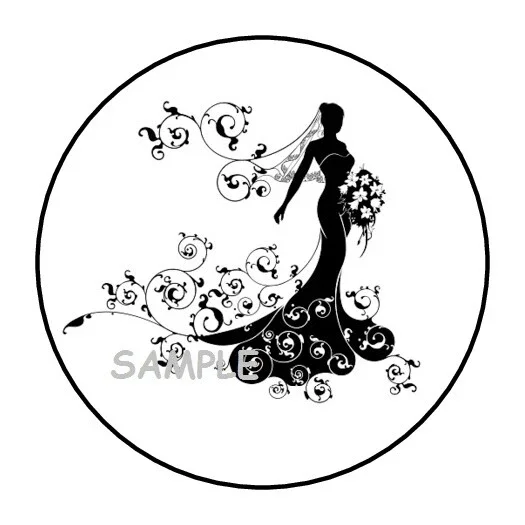 DOPASTICKER Wedding Stickers Bride Silhouette Shower Phone Decal Water ...
