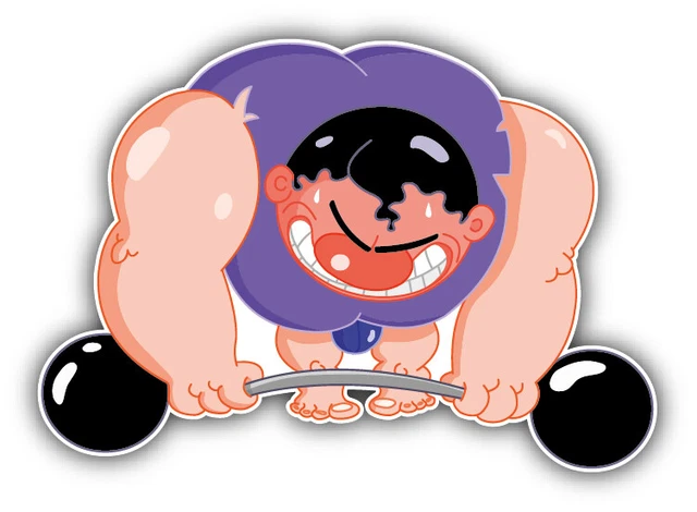 DOPASTICKER Weightlifter Cartoon Car Sticker Phone Decal Water Bottle ...