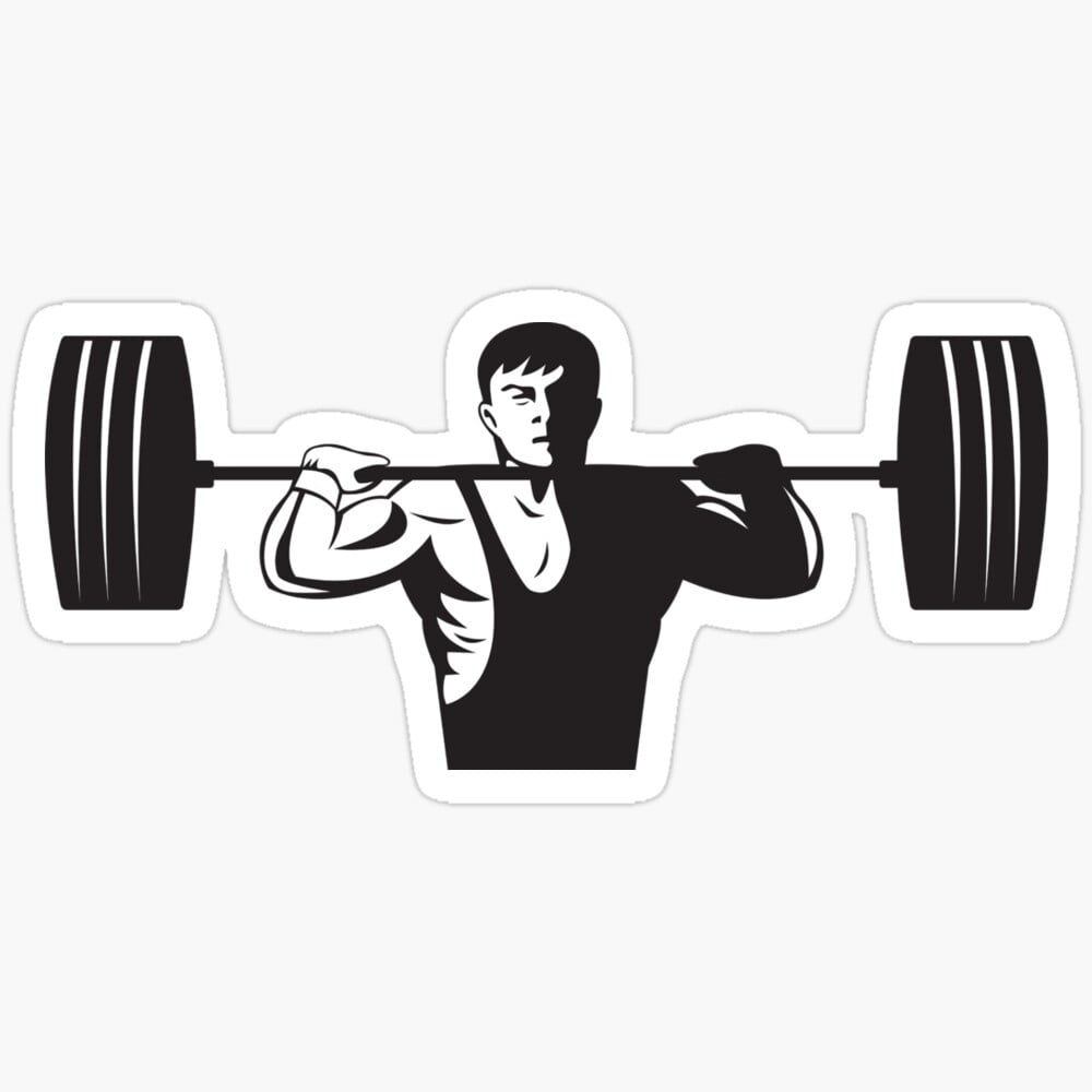 DOPASTICKER Weightlifter Lifting Weights Retro Sticker Phone Decal ...