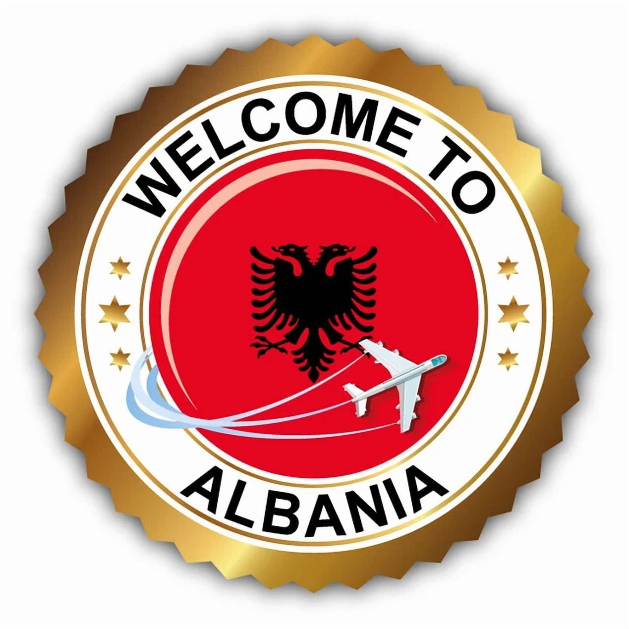 DOPASTICKER Welcome To Albania Flag Sticker Decal Phone Decal Water ...