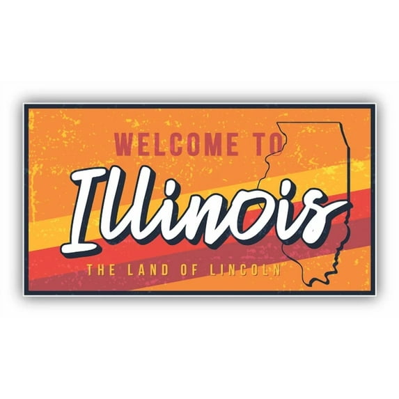DOPASTICKER Welcome To Illinois Usa State Sticker Decal Phone Decal ...