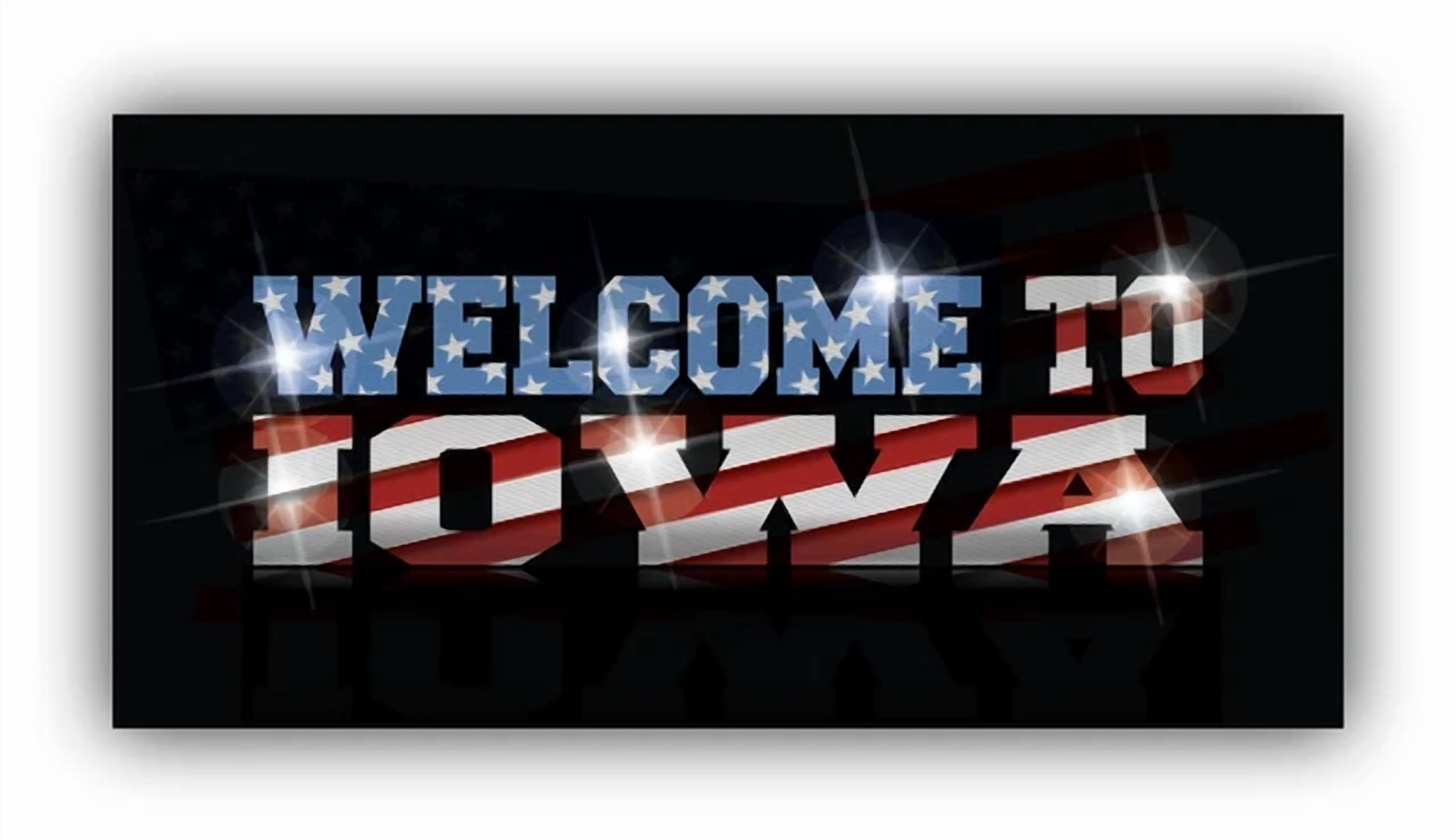 DOPASTICKER Welcome To Iowa Usa State Flag Sticker Decal Phone Decal ...