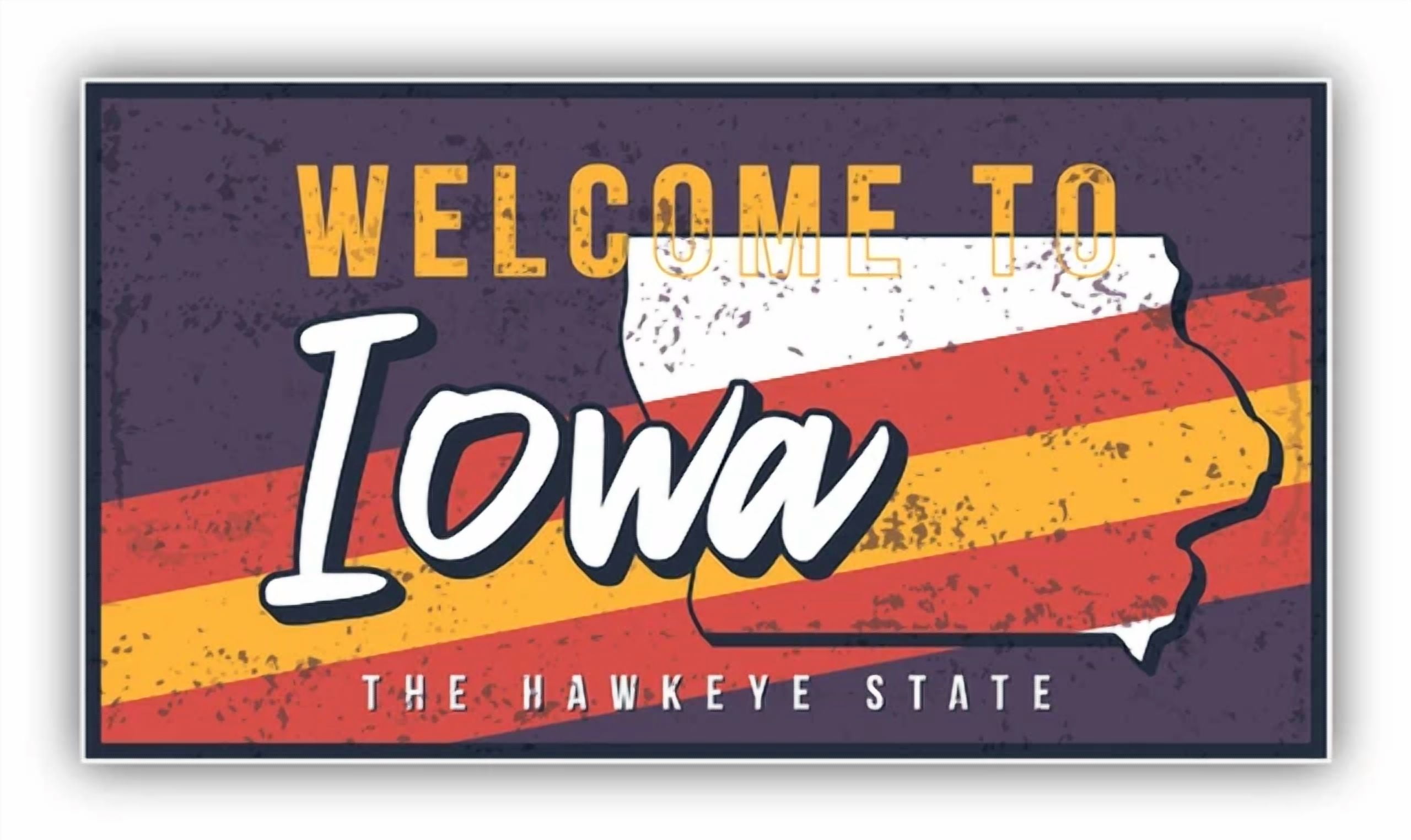 DOPASTICKER Welcome To Iowa Usa State Sticker Decal Phone Decal Water ...