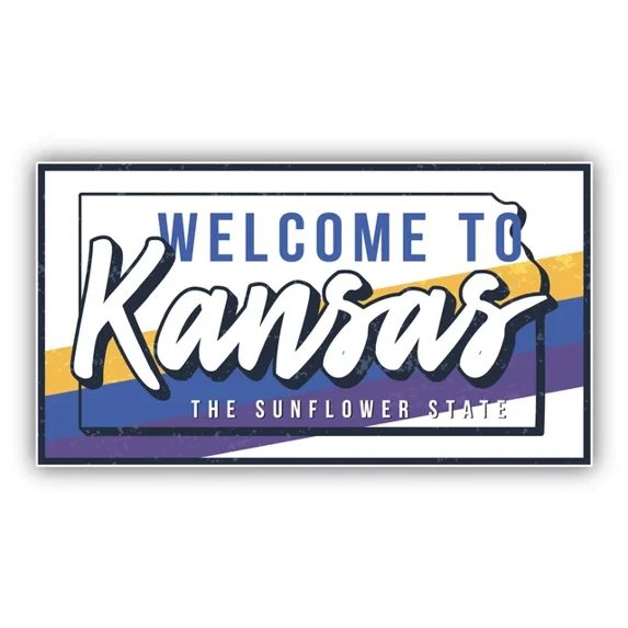 DOPASTICKER Welcome To Kansas Usa State Sticker Decal Phone Decal Water ...