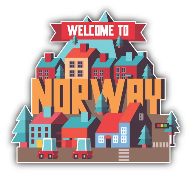 DOPASTICKER Welcome To Norway Travel Emblem Sticker Decal Phone Decal ...
