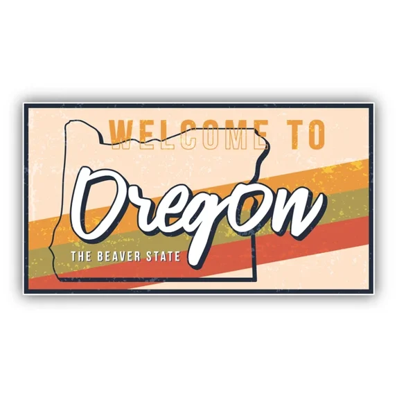 DOPASTICKER Welcome To Oregon Usa State Sticker Decal Phone Decal Water ...