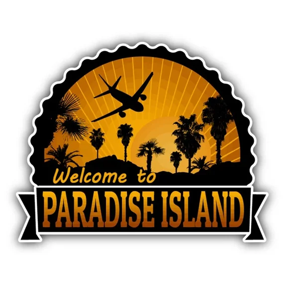 DOPASTICKER Welcome To Paradise Island Sticker Decal Phone Decal Water ...