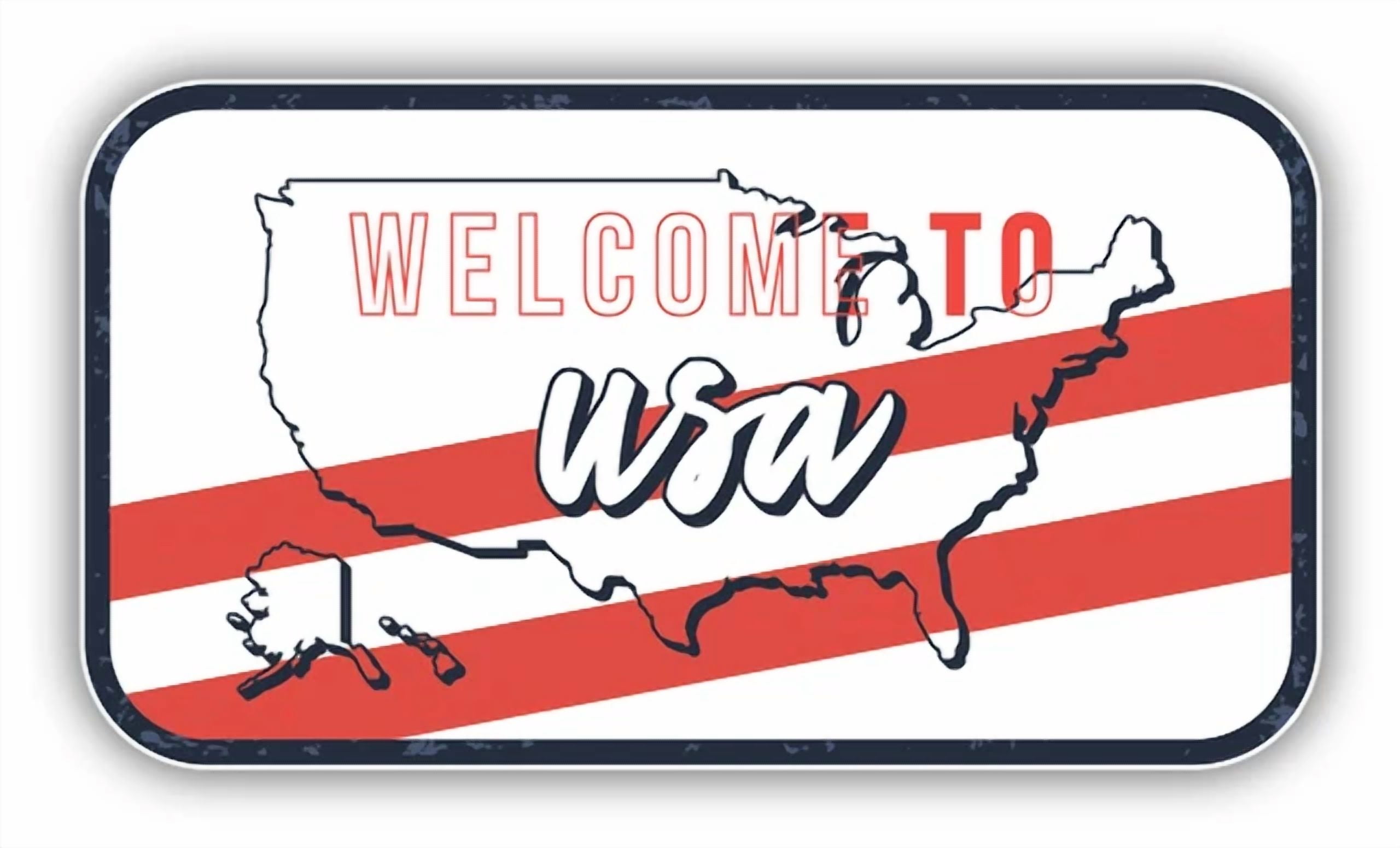 DOPASTICKER Welcome To Usa Sticker Decal Phone Decal Water Bottle ...