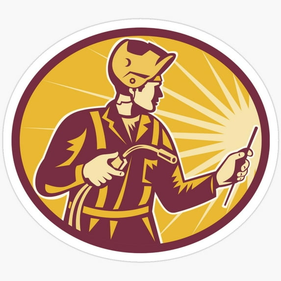 DOPASTICKER Welder Worker Welding Torch Retro Sticker Phone Decal Water ...