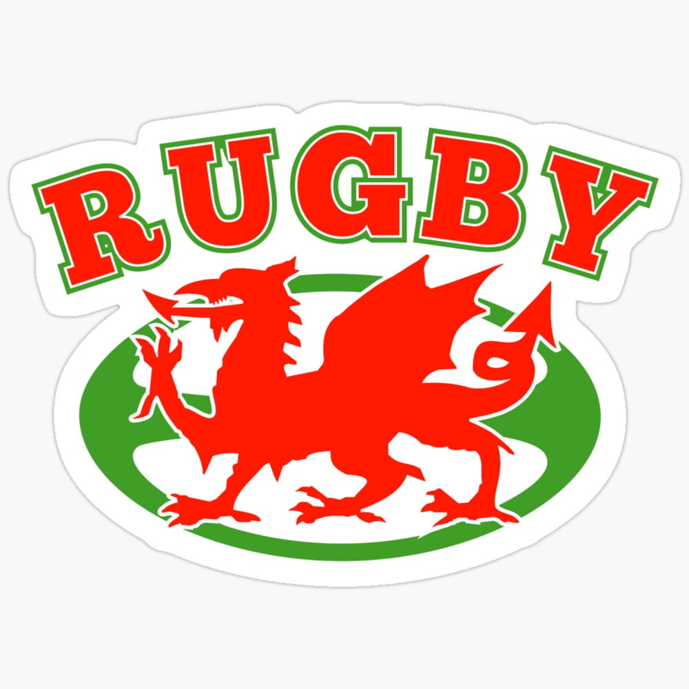 DOPASTICKER Welsh Dragon Rugby Ball Wales Flag Sticker Phone Decal ...