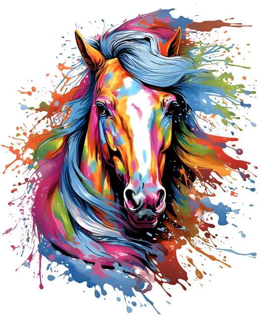 DOPASTICKER Western Horse Sticker Rainbow Paint Splatter Drip Boho ...