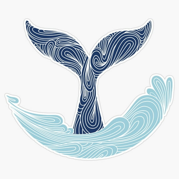 DOPASTICKER Whale Tail And Wave Sticker, Phone Sticker Water Bottle ...