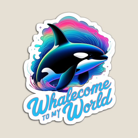 DOPASTICKER Whalecome To My World - The Spirit Of Orca - My Orca - Orca ...