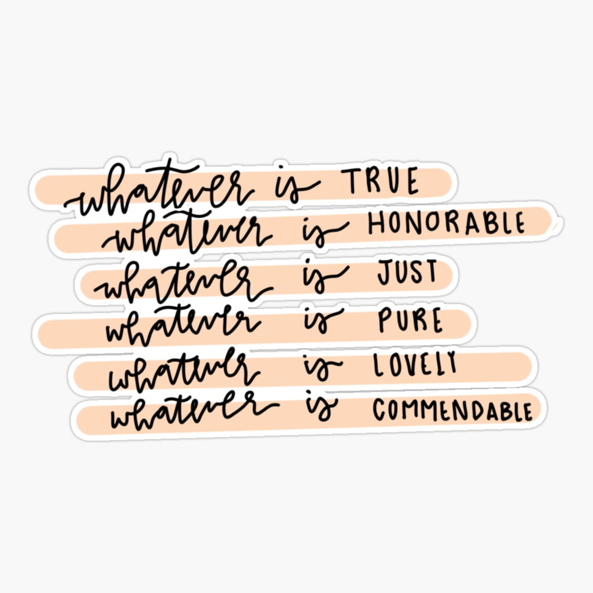 DOPASTICKER Whatever Is Lovely Phillippians 48 Bible Verse Quote ...