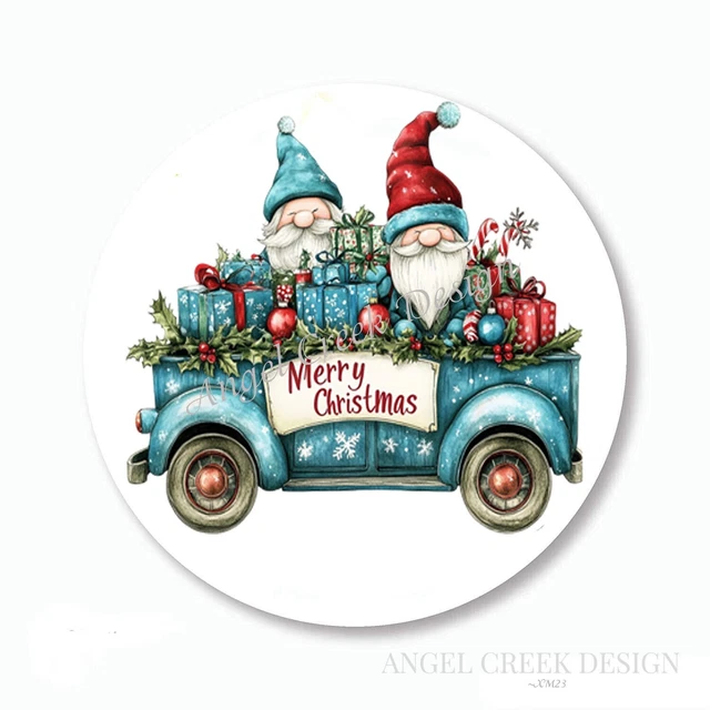 DOPASTICKER Whimsical Merry Chri.Stm.As Gnomes Pickup Truck Scrapbook ...