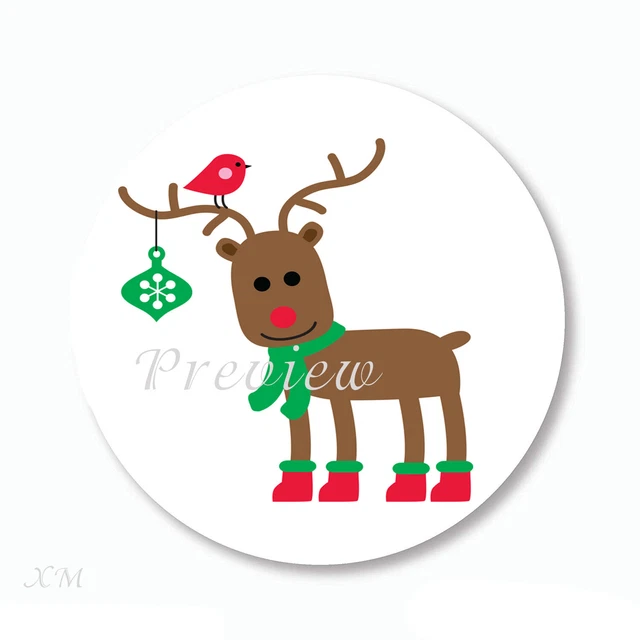 DOPASTICKER Whimsy Chri.Stm.As Reinder Round Stickers Scrapbook ...